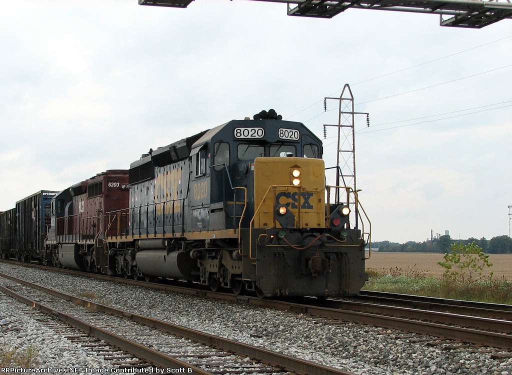 CSX 8020 Q63429.......CSXT 8020 & HLCX 6203.........Arr 107. Dep 154